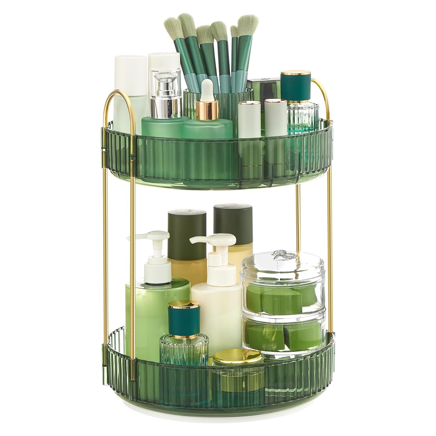 Kozmetikai rendszerező, forgó sminkrendező halványzöld – VASBÚTOR