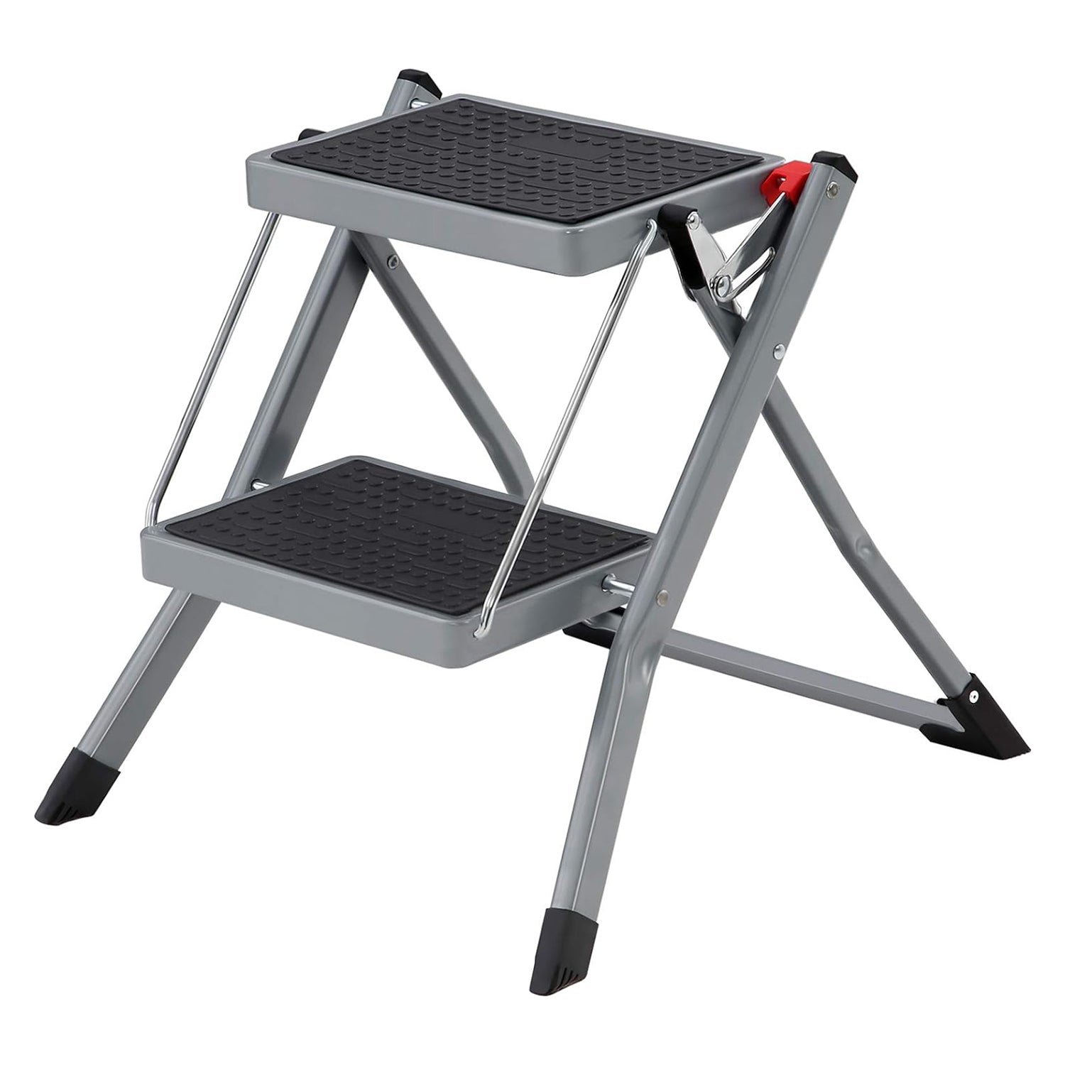 Összecsukható 2 lépcsős létra, konyhai fellépő, fekete – VASBÚTOR